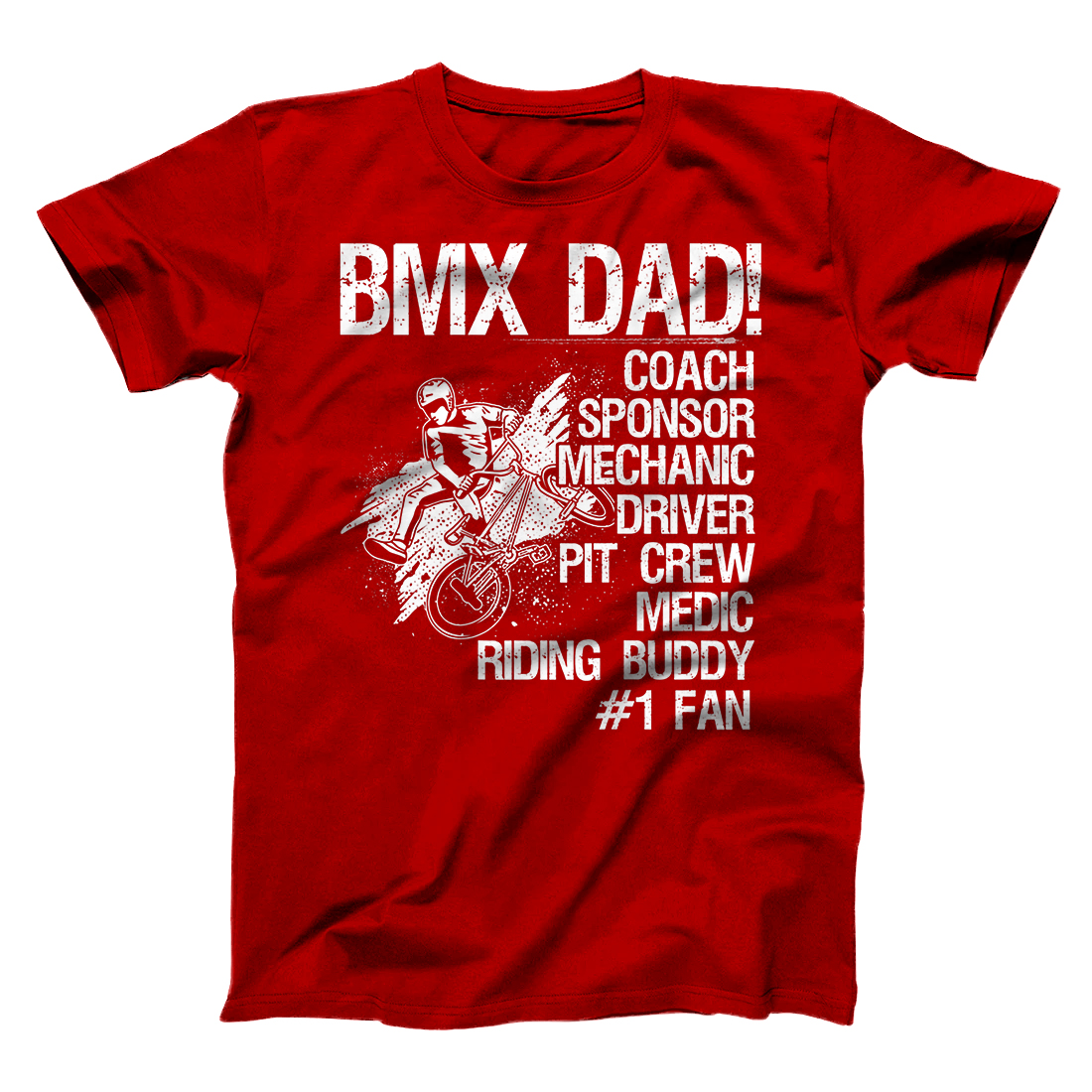 Personalized Bmx Dad Coach Sponsor Mechanic Driver (on back) T-Shirt ...