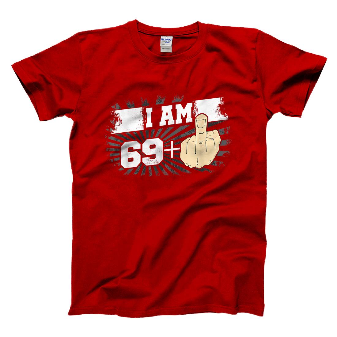 Personalized I Am 69 Plus Middle Finger Funny 70th Birthday Offensive T