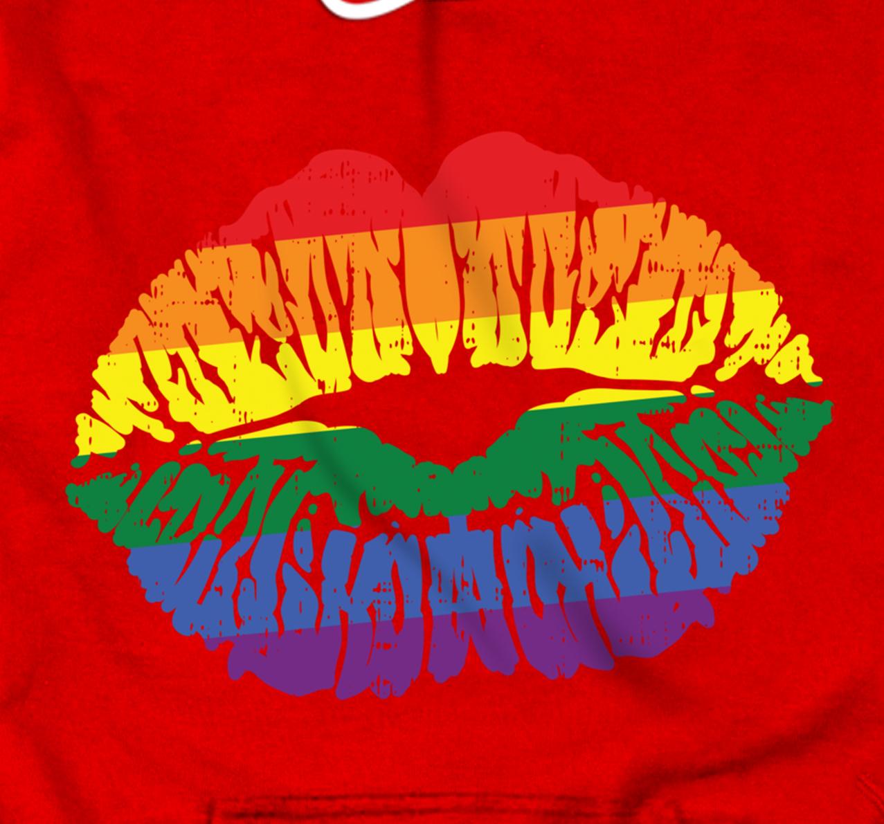 Personalized Sexy Rainbow Lips Kiss Mouth Gay Pride Retro Lgbt Flag
