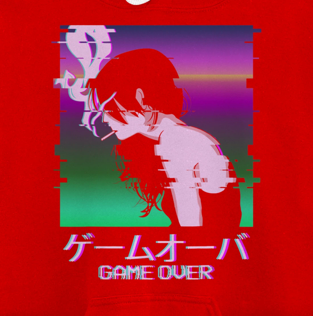 Personalized Japanese Vaporwave Sad Anime Girl Game Over Indie