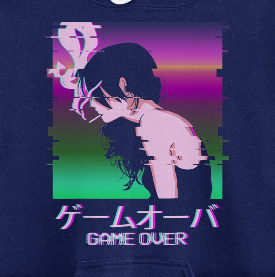 Personalized Japanese Vaporwave Sad Anime Girl Game Over Indie