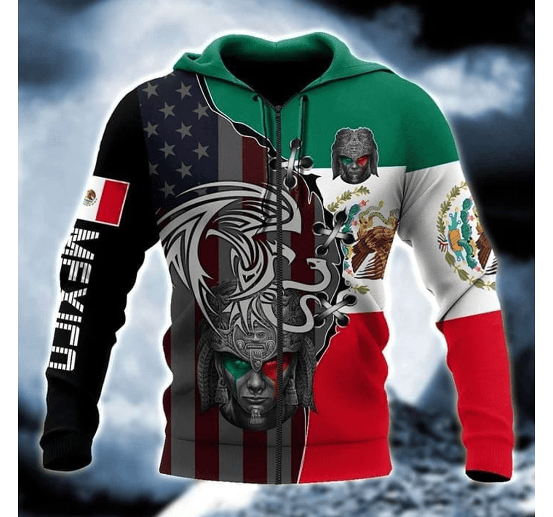 Personalized Mexico Aztec Coat Of Arms - 3D Printed Pullover Hoodie ...