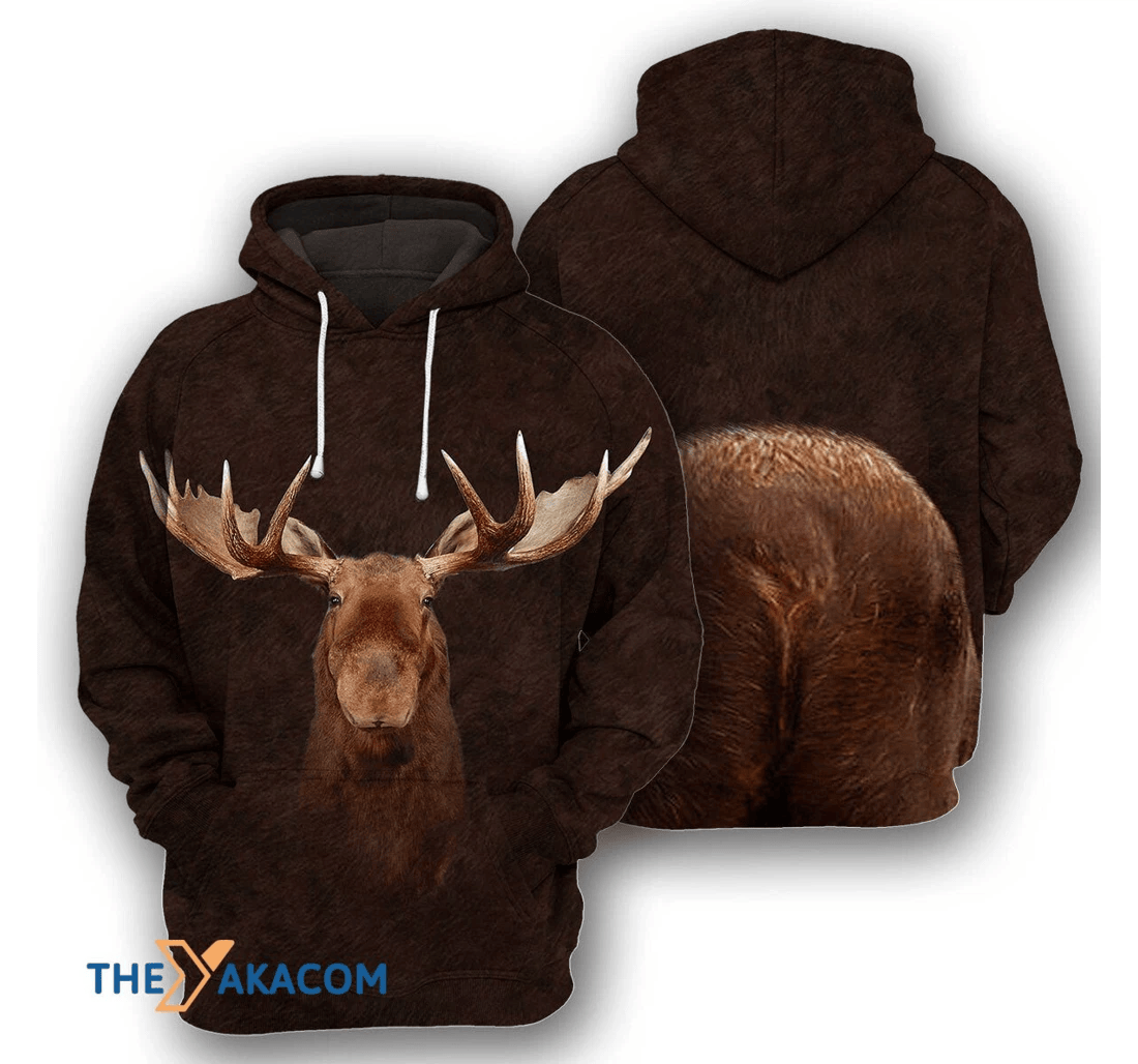 Personalized Moose Coat - 3D Printed Pullover Hoodie - Fashion Art Inc